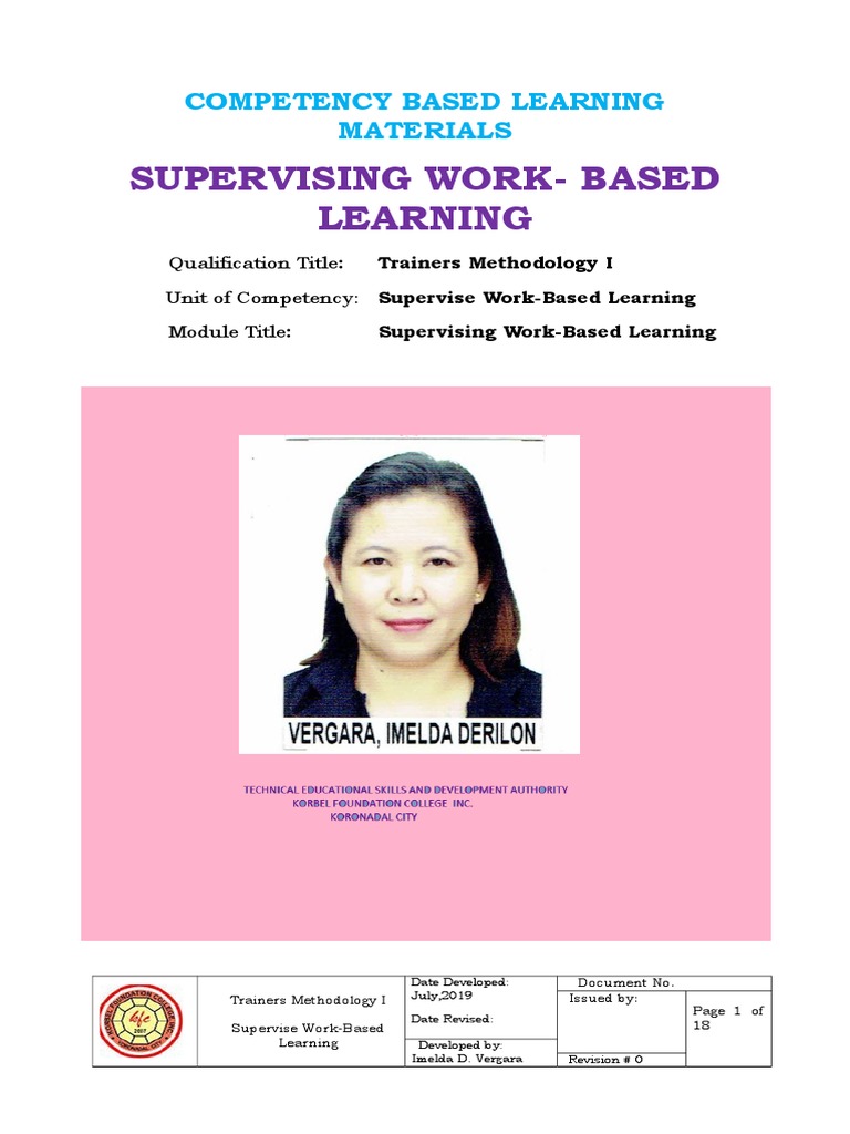 Supervising Work-Based Learning | PDF | Bookkeeping | Educational ...