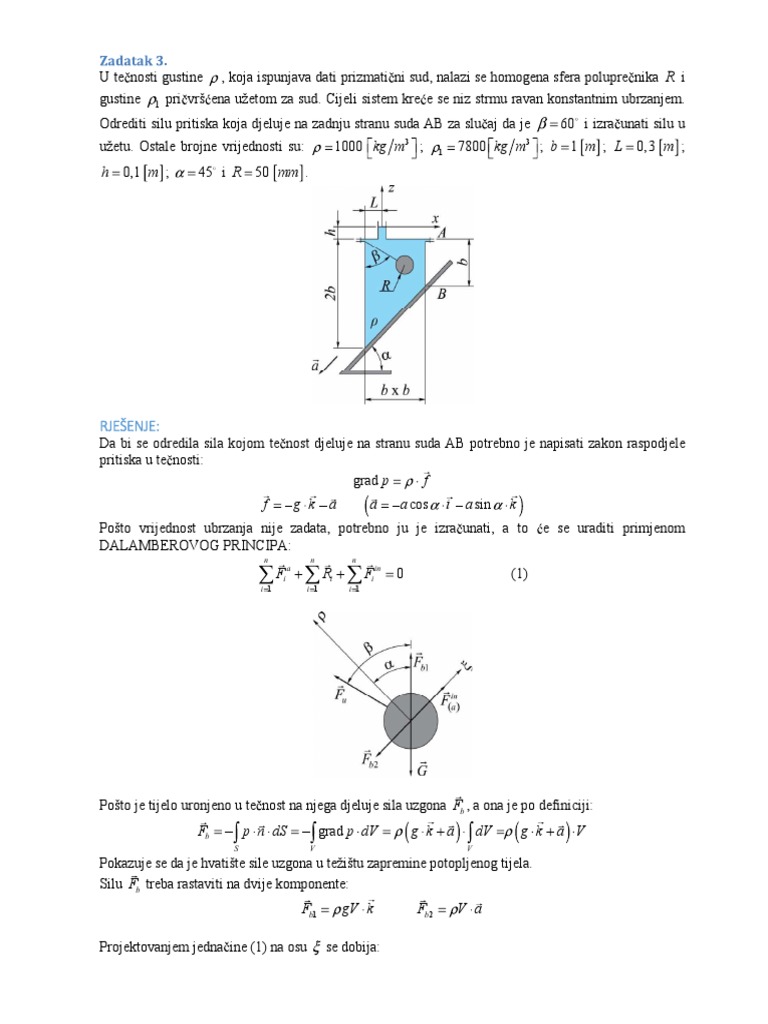 Mehanika Fluida Rijeseni Zadaci | PDF
