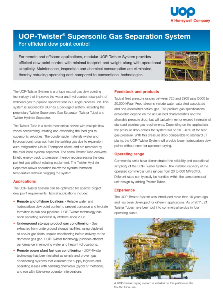 Uop-Twister-Supersonic-Gas-Separation-System1.pdf - Feed Pressure PDF ...