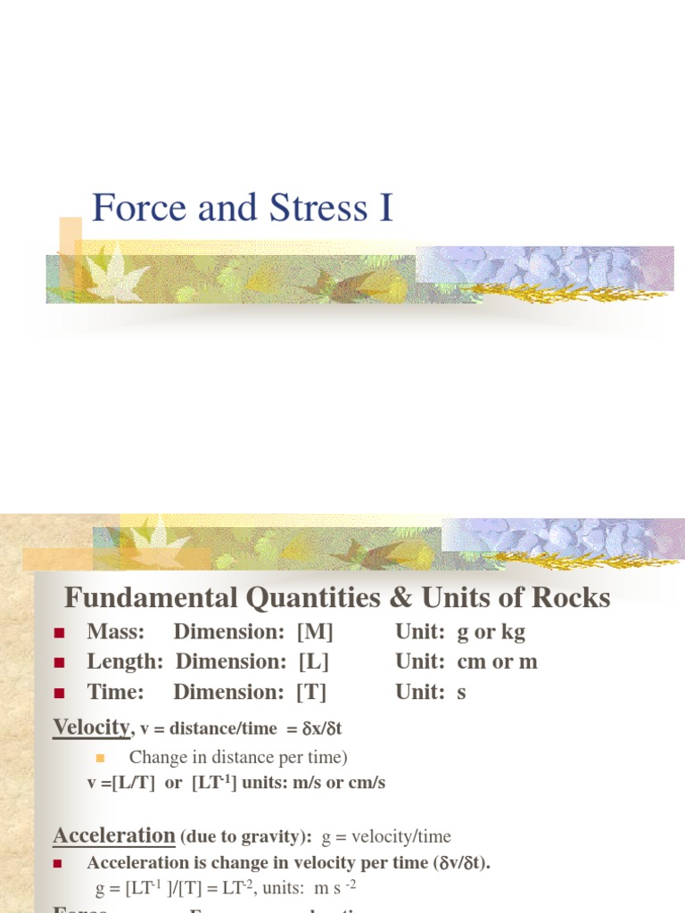 Force and Stress I | PDF | Pascal (Unit) | Force