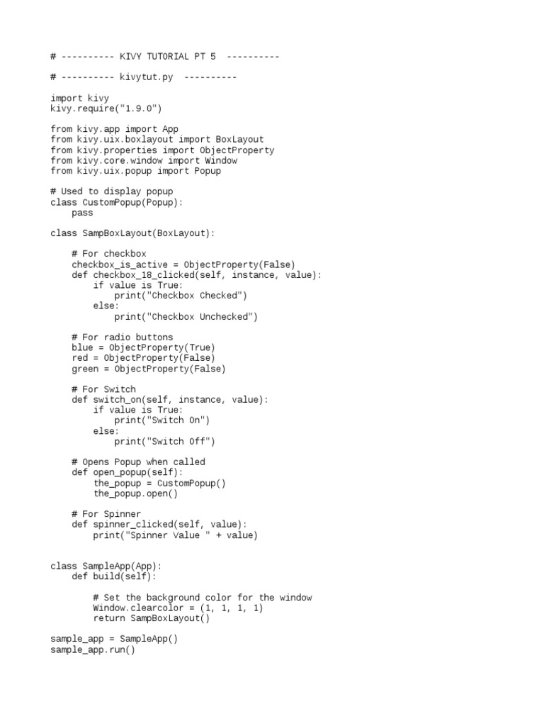 Kivy Tutorial | PDF | Software | Computing