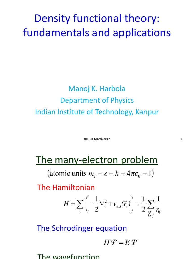DFT Fundamen App | PDF | Hartree–Fock Method | Density Functional Theory