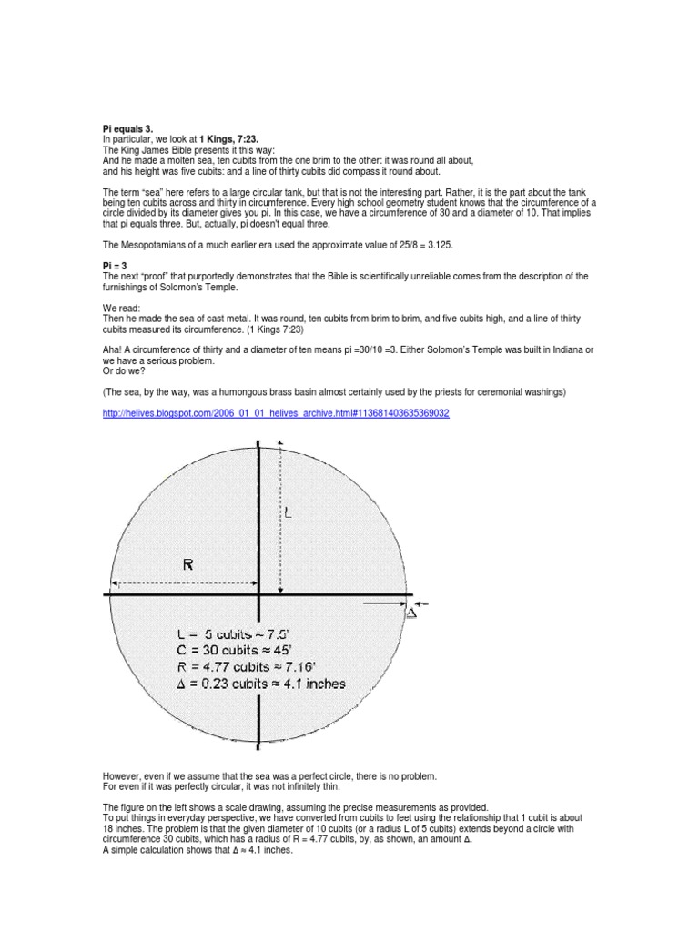 Pi Equals 3 | PDF | Area | Pi