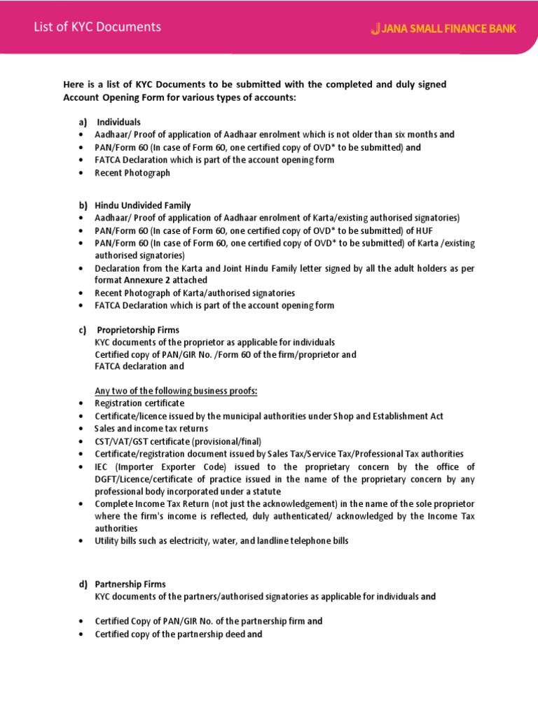 List of KYC Documents | PDF | Limited Liability Partnership | Law