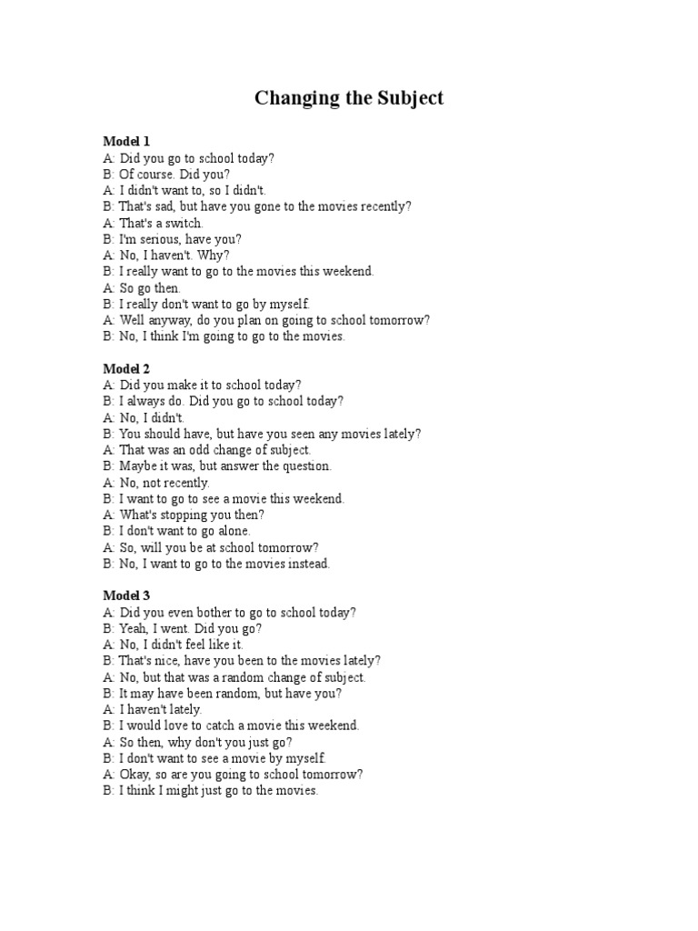 Changing The Subject | PDF