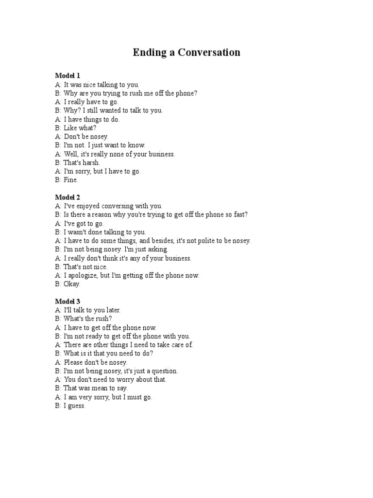 Ending A Conversation | PDF
