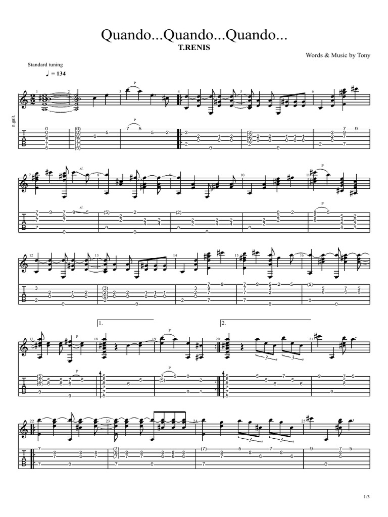 Quando... Quando... Quando... : T.Renis | PDF