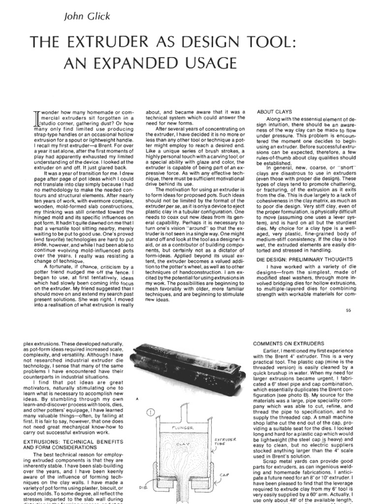 The Extruder As Design Tool: An Expanded Usage: Click | PDF | Extrusion ...