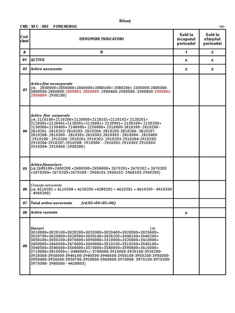 FXB-SFC-002-Bilant Cu Culori v2 | PDF | Finance & Money Management