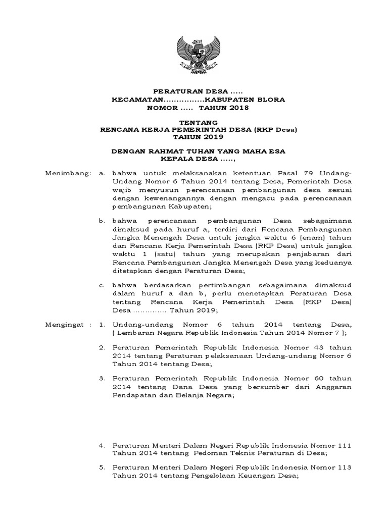 Contoh RKP Desa - 3 | PDF