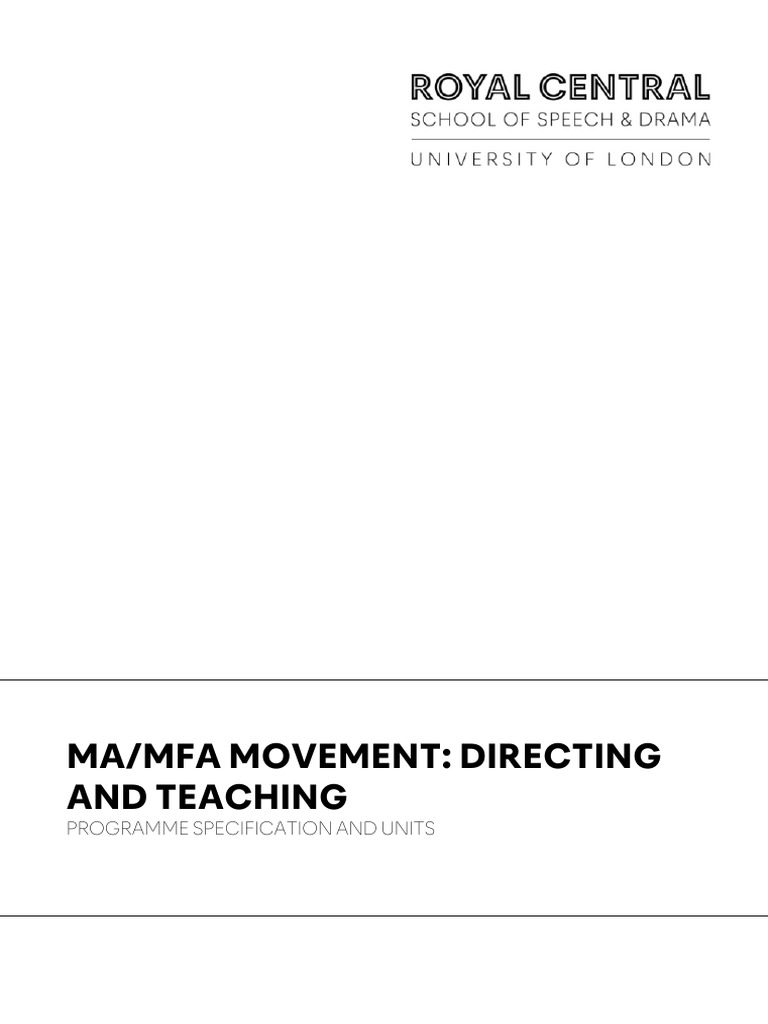 Mastering Movement: A Comprehensive Guide to the MA/MFA Program in ...