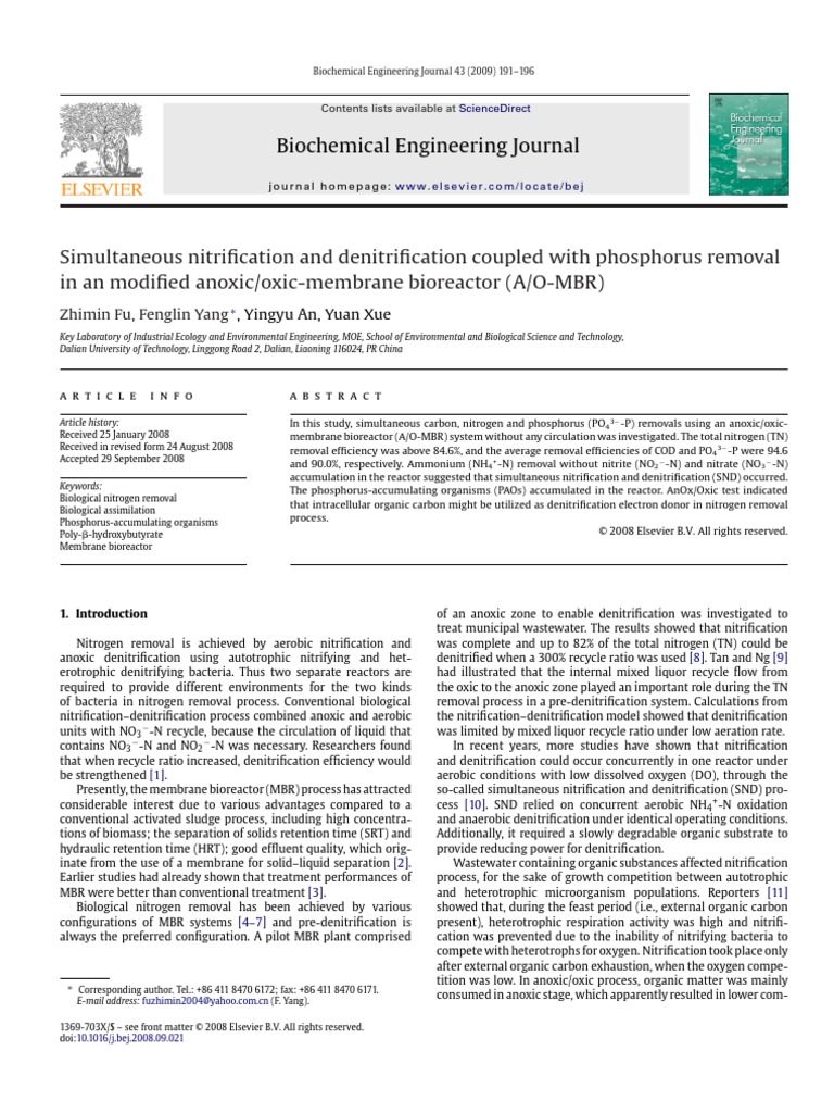 Biochemical Engineering Journal | PDF | Sewage Treatment | Chemical ...