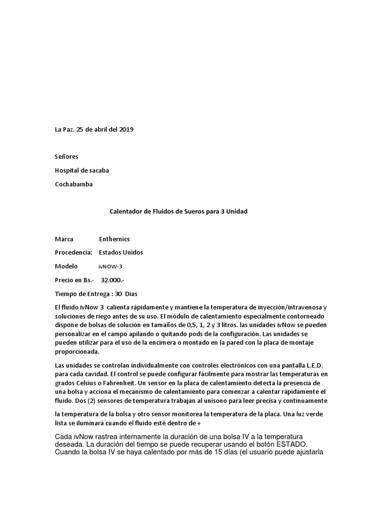 Calentador de Fluidos ivNOW-3 | PDF