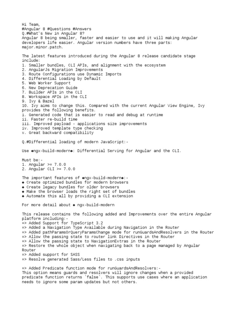 Angular 8 Interview Question | PDF | Angular Js | Hypertext