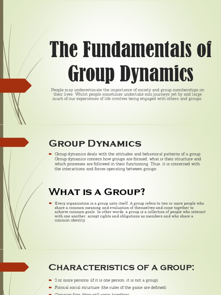 Fundamentals of Group Dynamics | PDF | Goal | Leadership