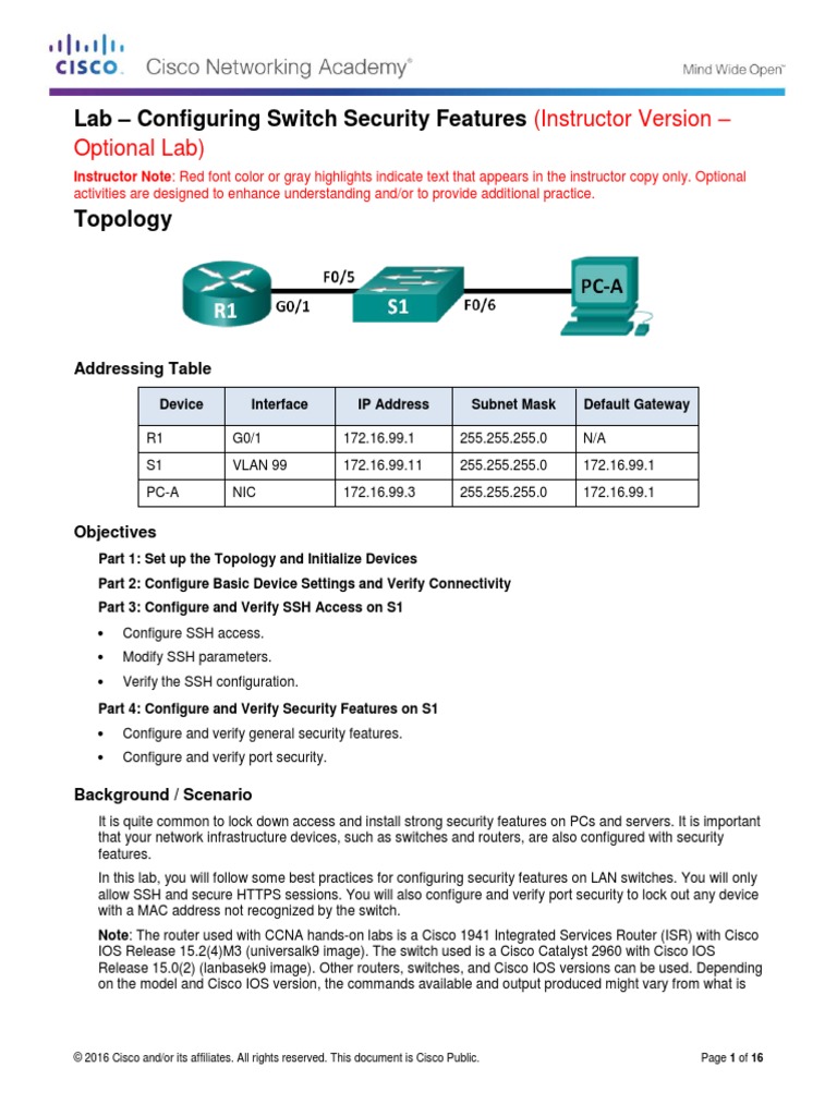 5 2 2 9 Lab Configuring Switch Security Features ILM | Download Free ...