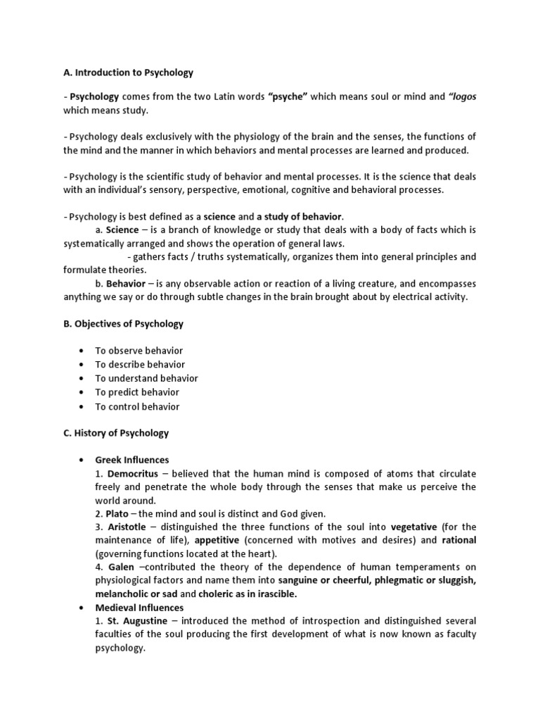 A. Introduction To Psychology | PDF | Behaviorism | Psychology