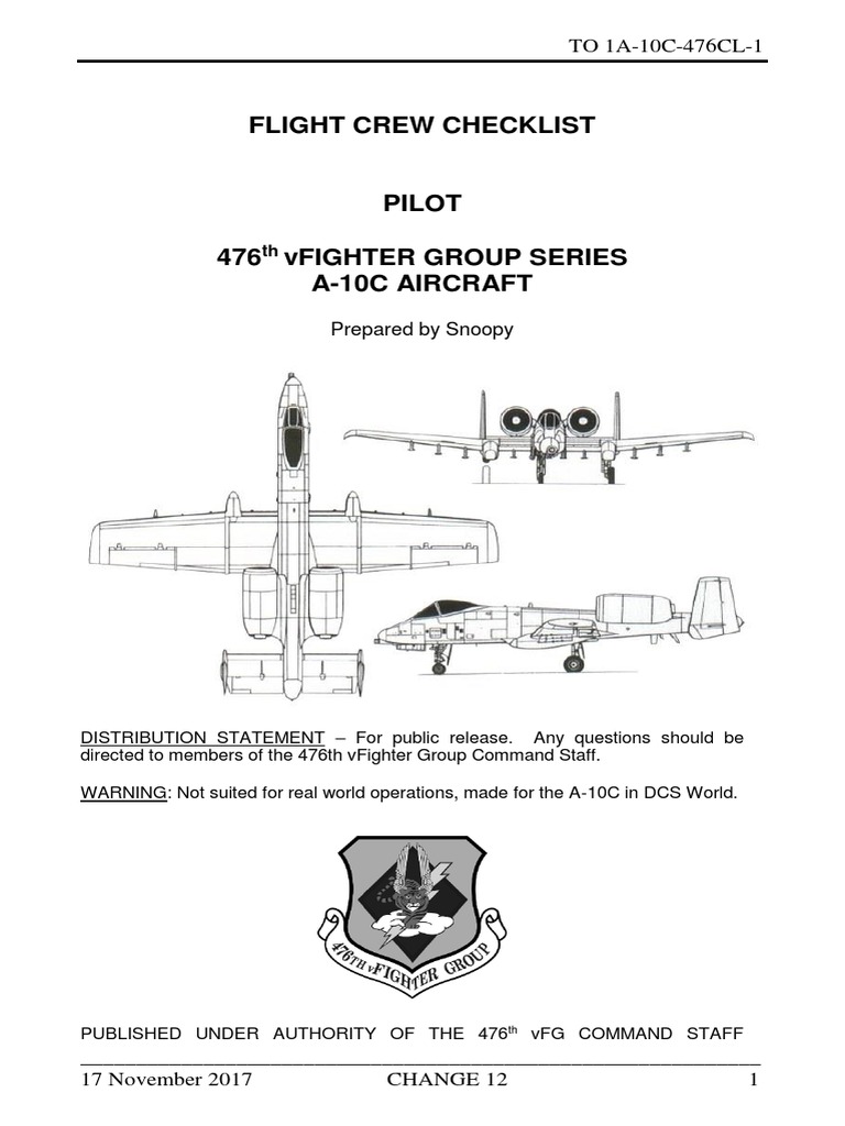 A-10C Flight Crew Checklist | PDF | Landing Gear | Anti Lock Braking System