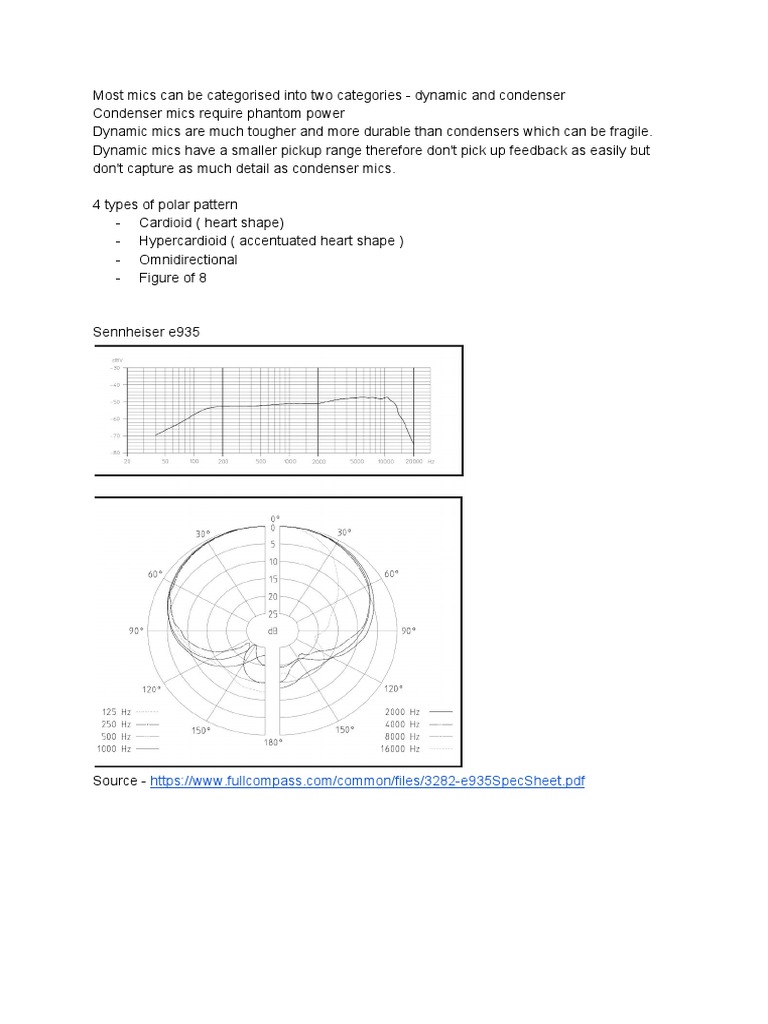 Uses of Different Microphones | PDF | Microphone | Sound Technology