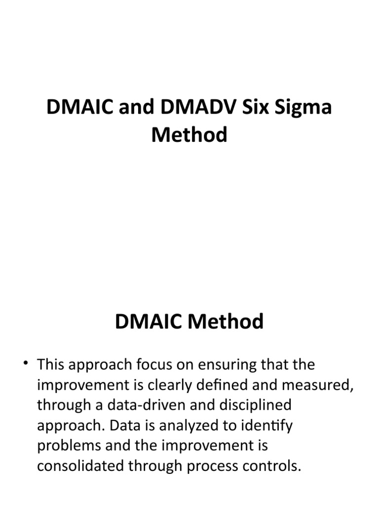 Dmaic & Dmadv Method | PDF | Six Sigma | Business Process