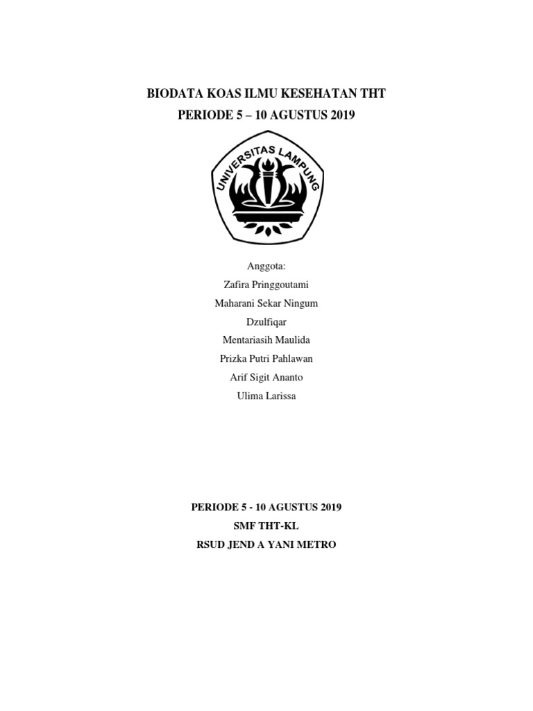 Biodata Koas Ilmu Kesehatan THT Fix | PDF