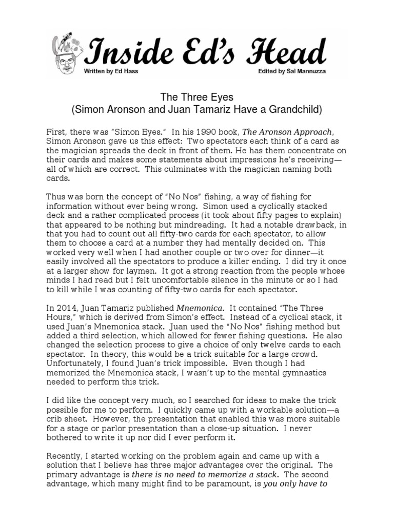 Inside Ed Head | PDF | Playing Cards