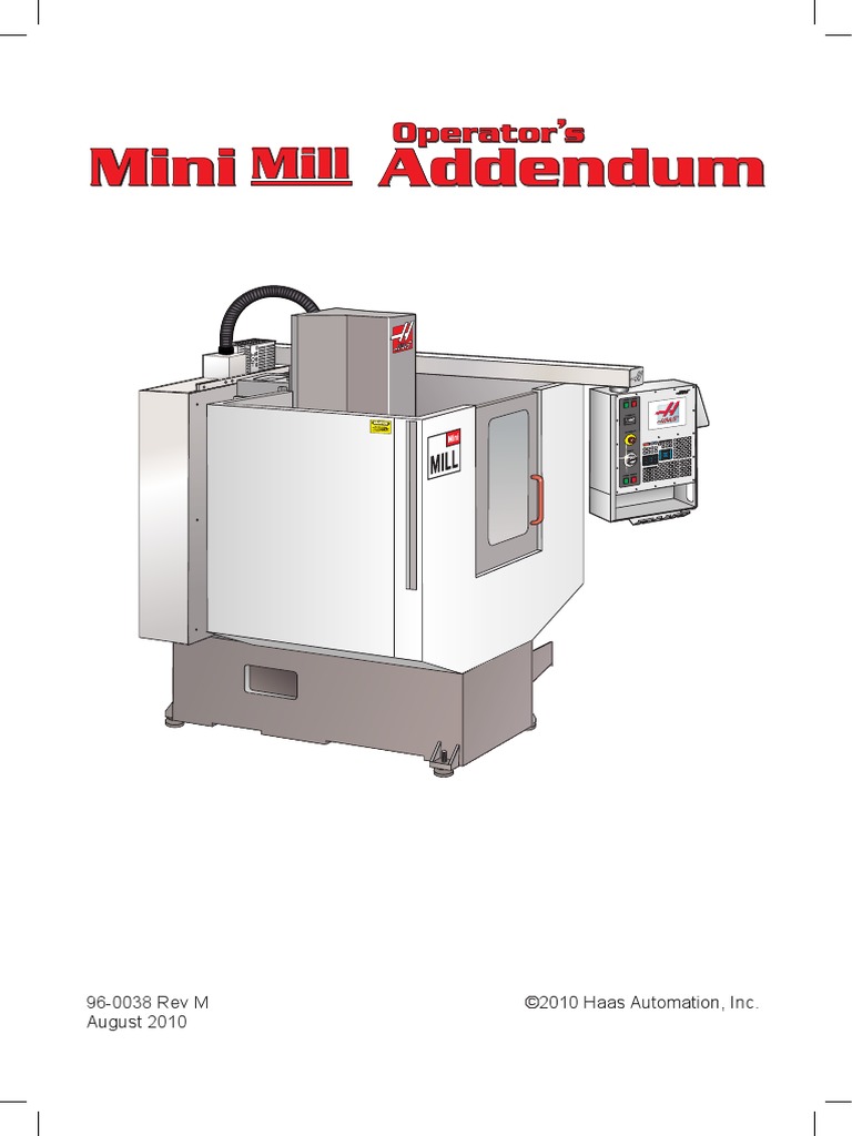 96-0038m Haas Mini Mill Operator Manual | PDF | Power Supply | Damages