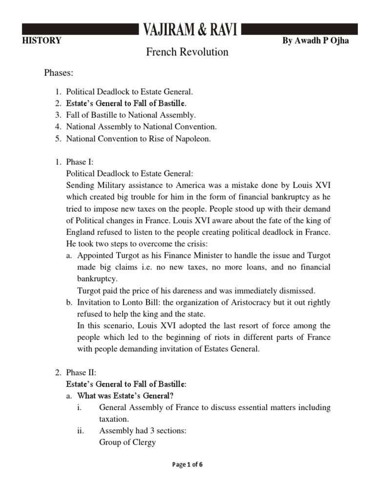 Phases of the French Revolution | PDF | French Revolution | France