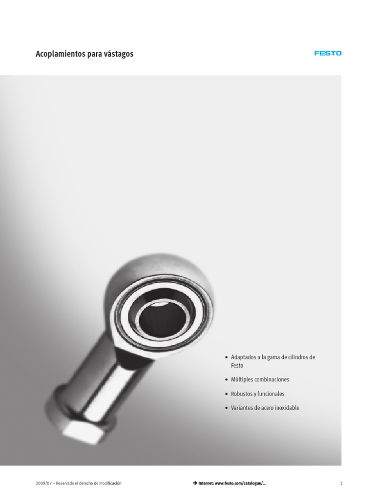 Acoplamientos Y Rótulas Festo Pdf Rieles Materiales