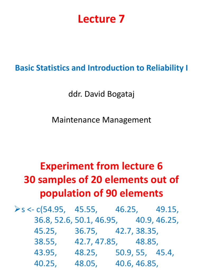 Basic Statistics | PDF | Reliability Engineering | Probability Theory