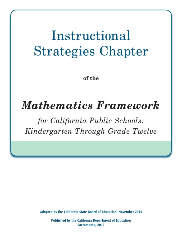 Instructional Strategies Chapter: Mathematics Framework | PDF ...