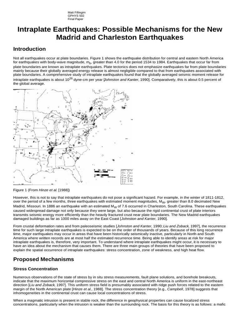 Intraplate Earthquake | PDF | Earthquakes | Plate Tectonics