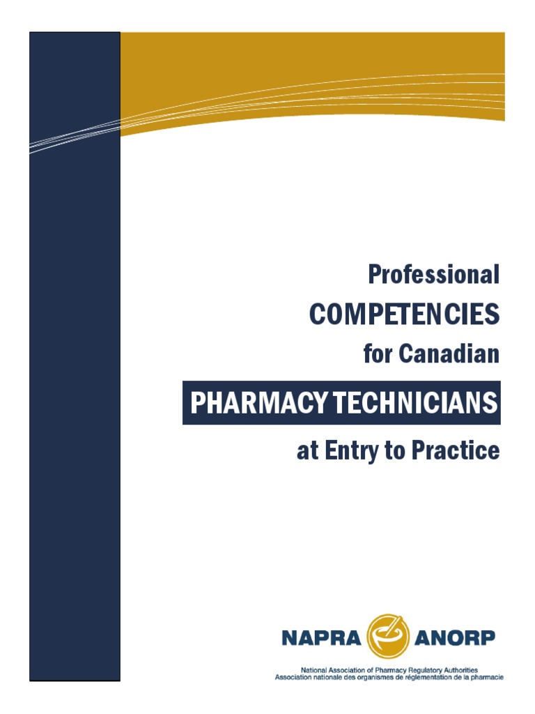 Professional Competencies For Canadian Pharmacy Technicians at Entry To ...