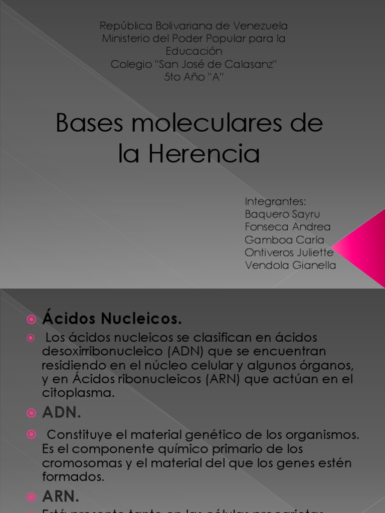 Bases Moleculares de La Herencia | PDF | Carbón | Naturaleza