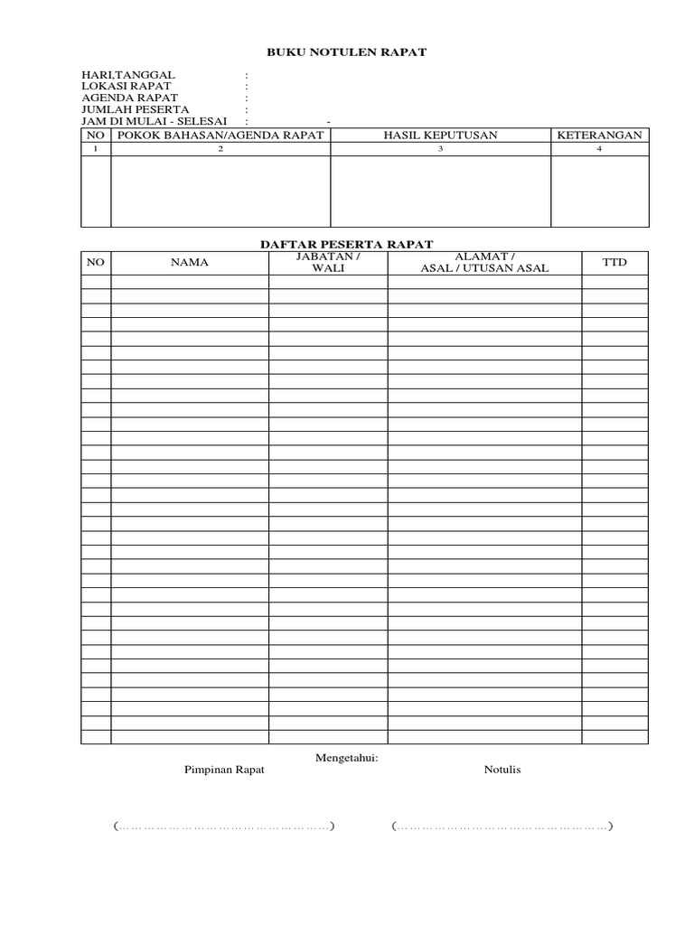 Buku Notulen Rapat | PDF