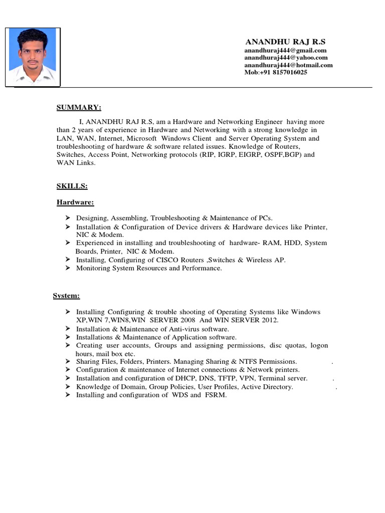 Summary:: Anandhu Raj R.S | Download Free PDF | Cisco Certifications | Computer Network