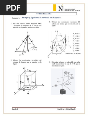 Hoja De Trabajo De Estática Trabajo Práctico N°6 Estática Y