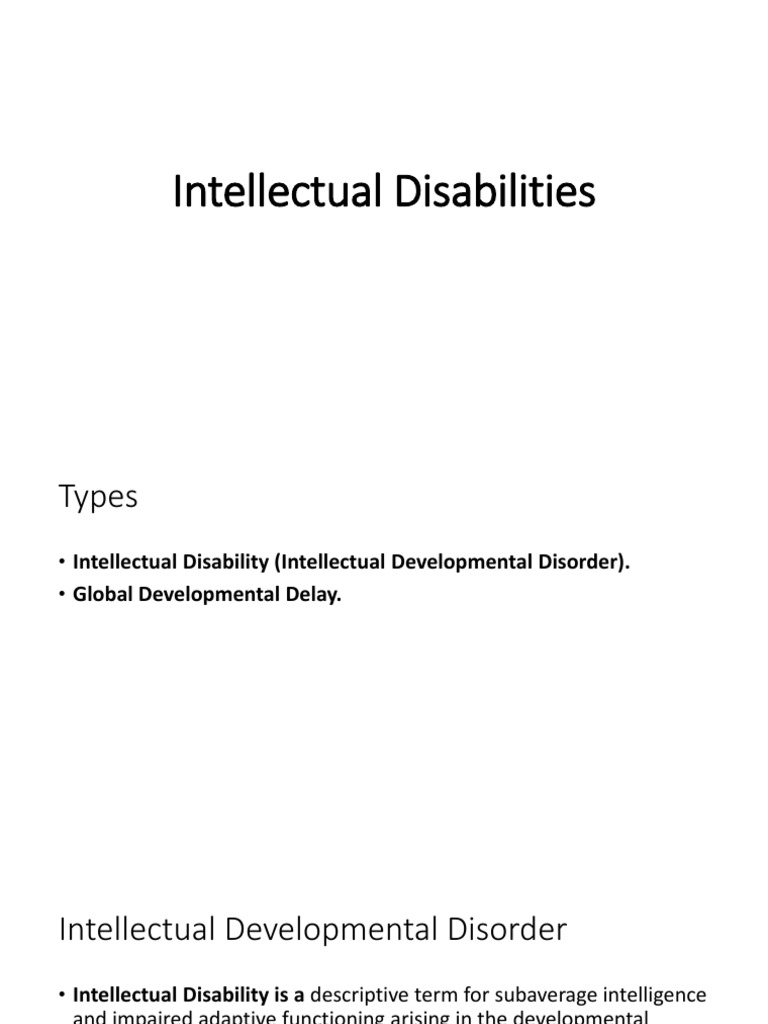 Intellectual Disabilities | PDF | Intellectual Disability ...