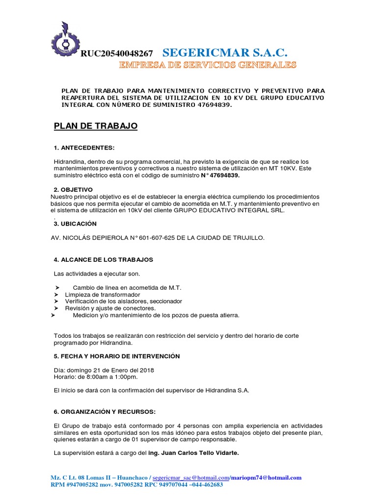 Plan de Trabajo y Contingencia Segericmar Aspersud | PDF | Reanimación ...