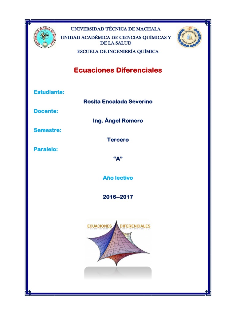 Portada Ecuaciones Diferenciales | PDF | Ingeniería | Universidad Portada Ecuaciones Diferenciales | PDF | Ingeniería | Universidad