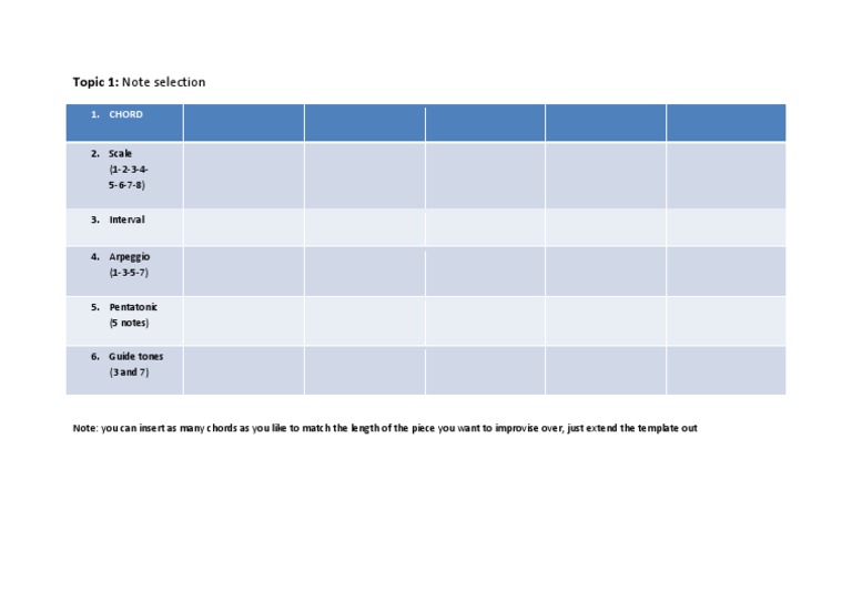 Note Improv Template 2 | PDF
