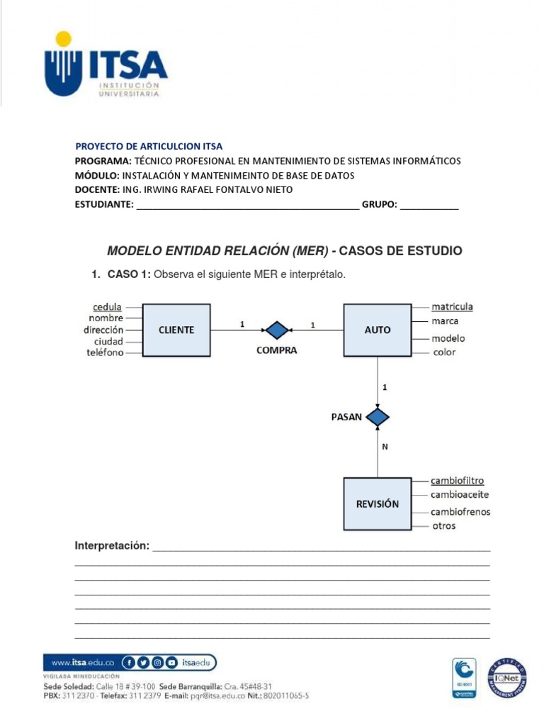 Interpretación y Diseño de MER en DB | PDF | Facebook | Contraseña