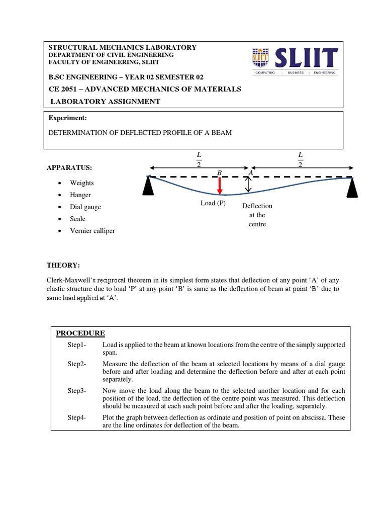 Deflected Profile of A Beam | PDF | Beam (Structure) | Physics