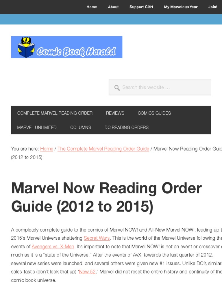 Marvel NOW! Reading Order List - New Reader Friendly! - Comic Book ...