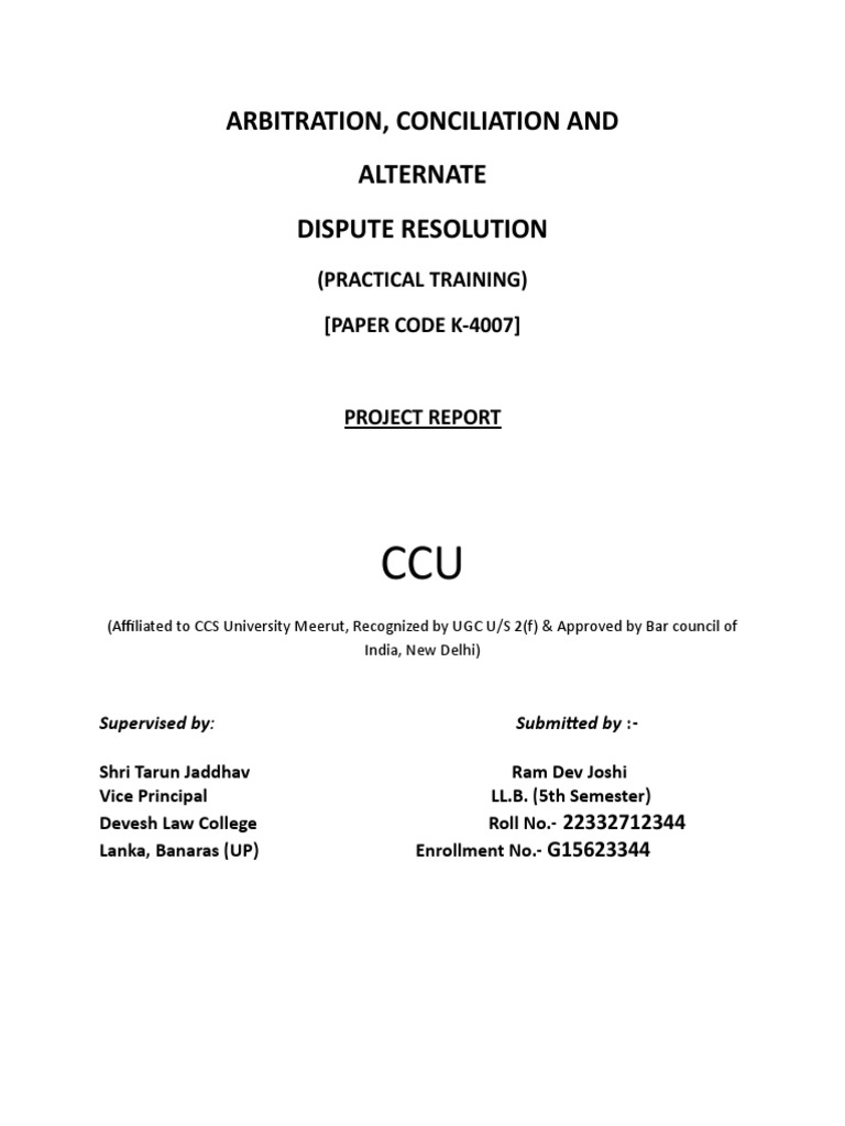 ADR Projects Report-Devesh | PDF