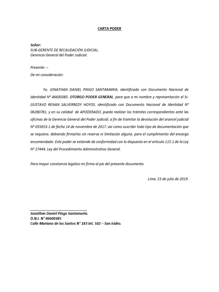 Carta Poder General | PDF