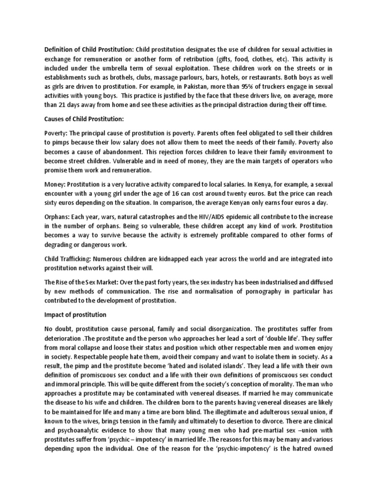 Definition of Child Prostitution | PDF | Prostitution | Human Sexual ...
