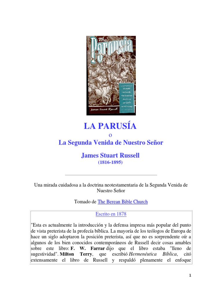 La Parusía: Segunda Venida de Cristo | PDF | Juan el Bautista ...