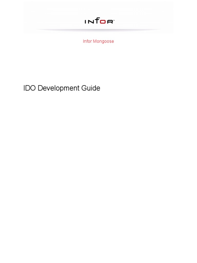 Infor Mongoose IDO Development Guide PDF | PDF | Application ...