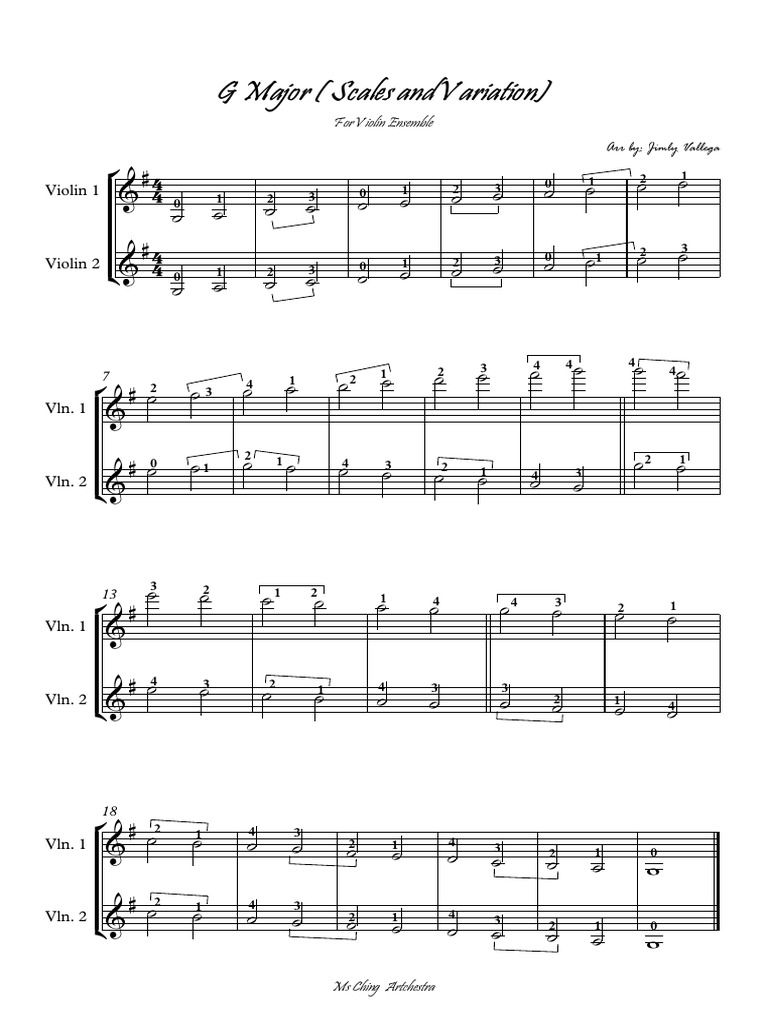G Major Variation B - Full Score | PDF
